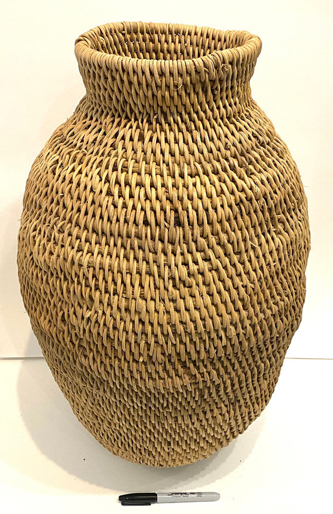 Handwoven Buhera Basket Bowl of Raw Cane from Zimbabwe