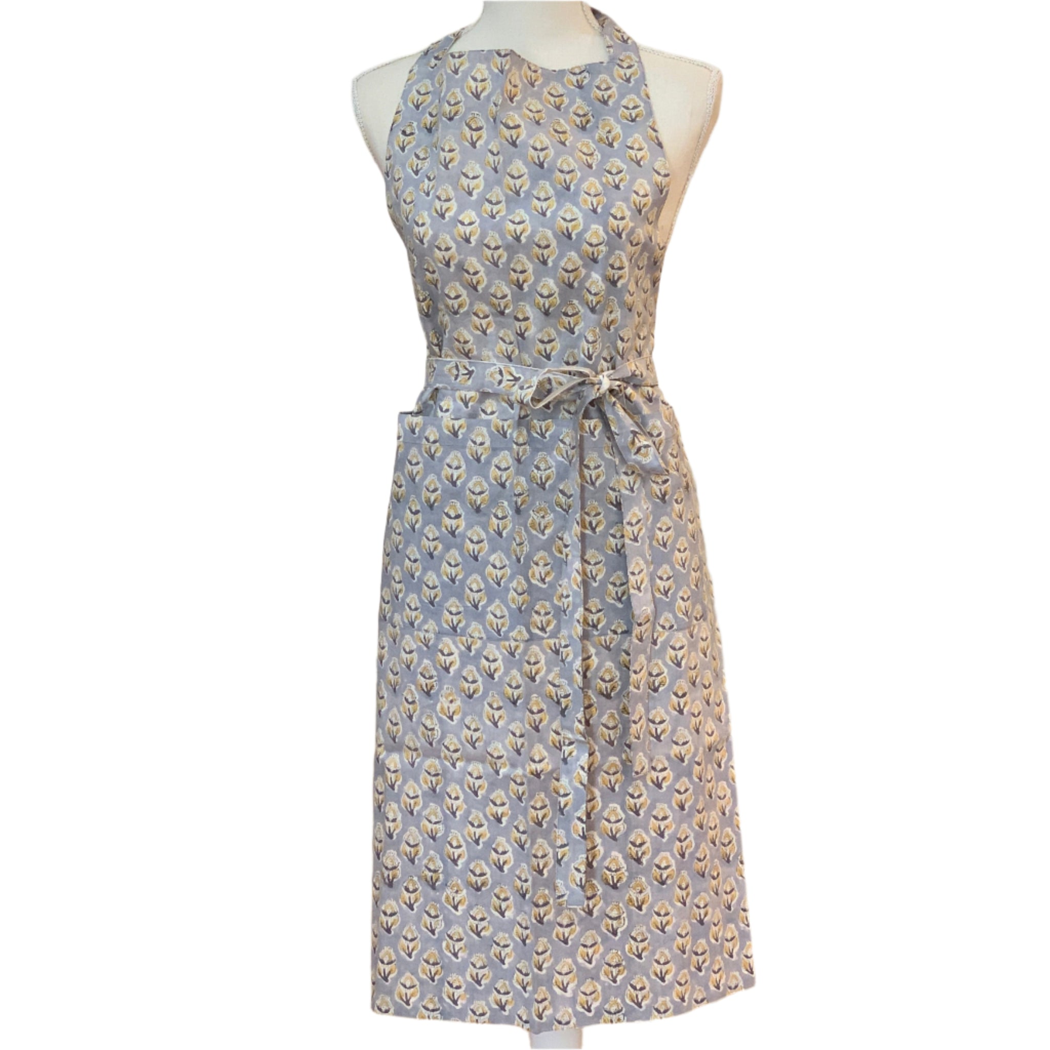 Handmade Block Printed Light Reversible Apron India
